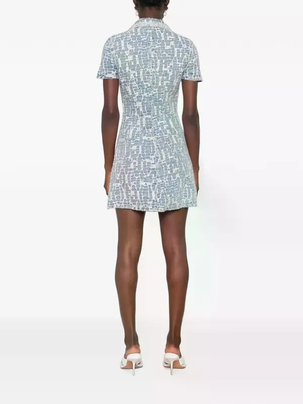 SELF-PORTRAIT Sequin-embellished Collared Mini Dress
