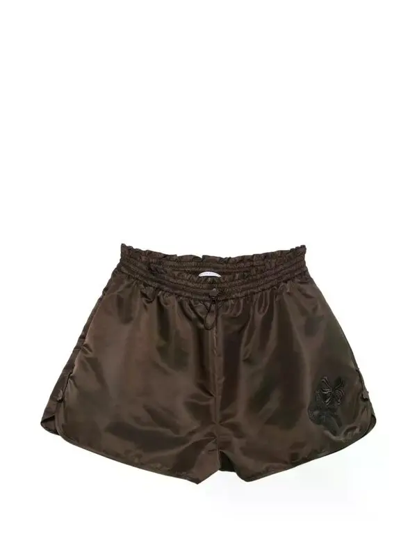 Cecilie Bahnsen Colette Bow-embroidered Shorts - Brown