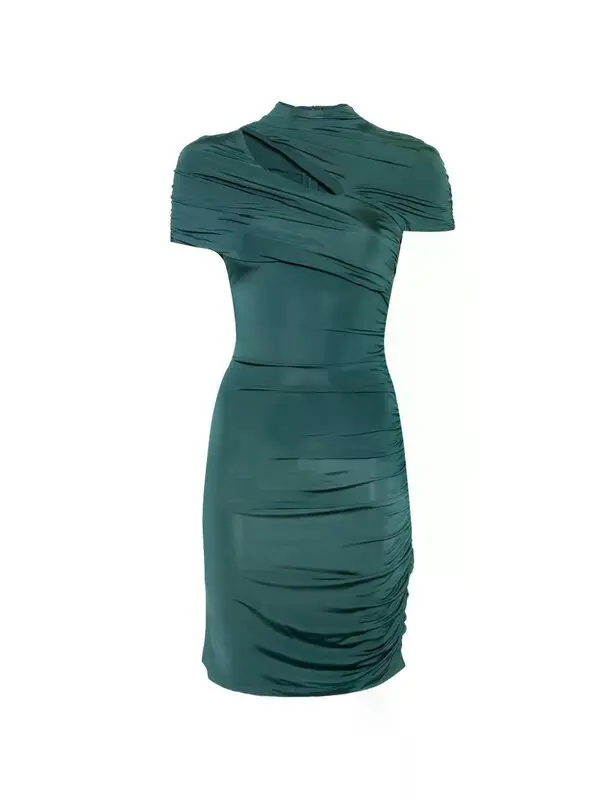 Balmain Draped Cut-out Mini Dress - Green