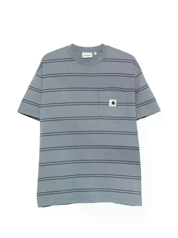 Carhartt Work In Progress Stripe-pattern Pocket T-shirt - Blue