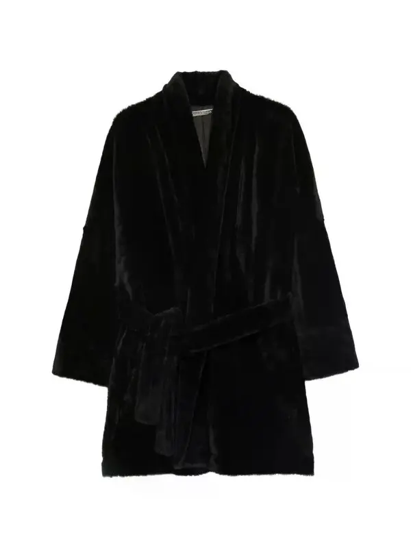 Nour Hammour Raquel Belted Coat - Black