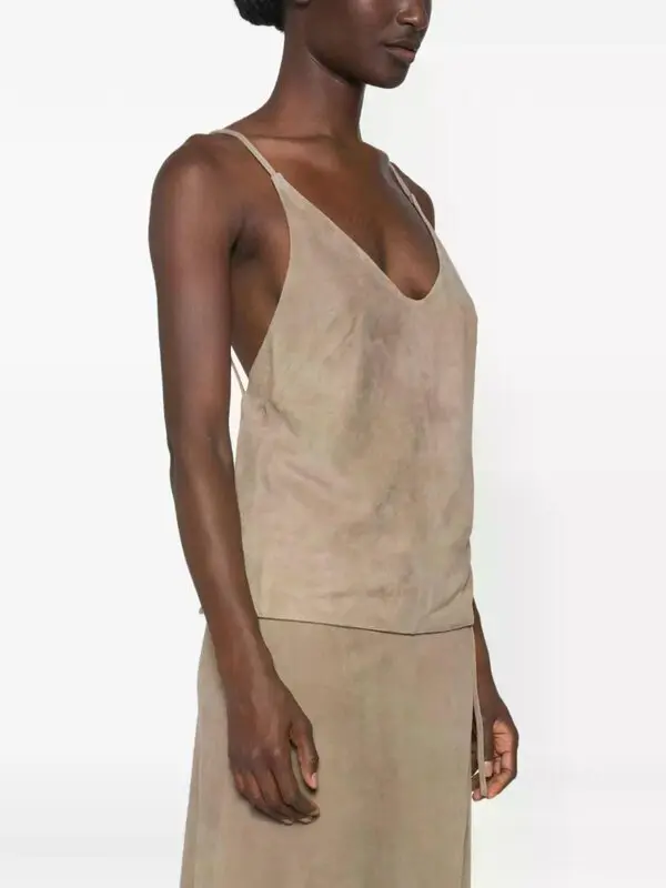 ST. AGNI Suede Low-back Cami Top