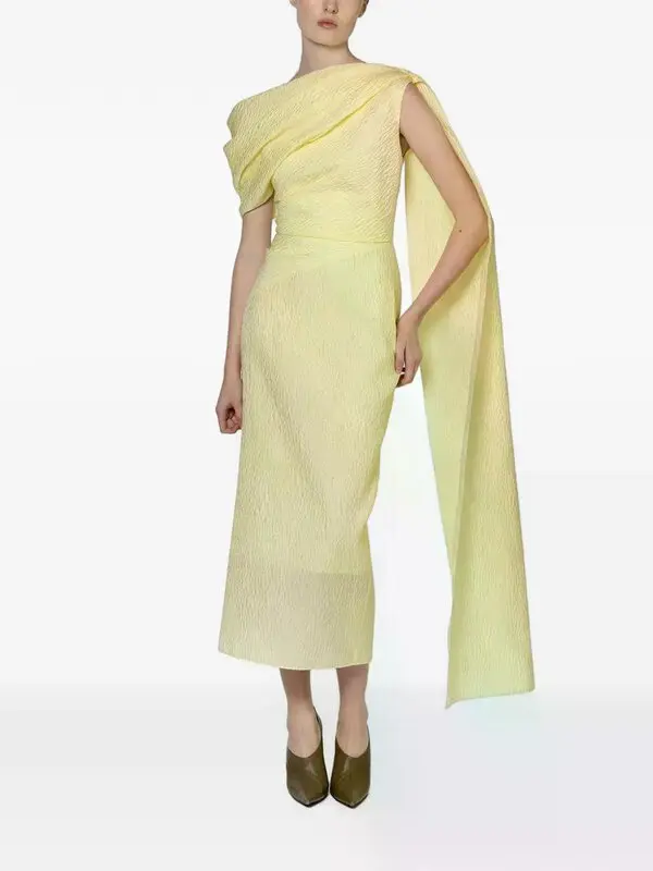 ROKSANDA Maite Draped Textured Dress - Yellow