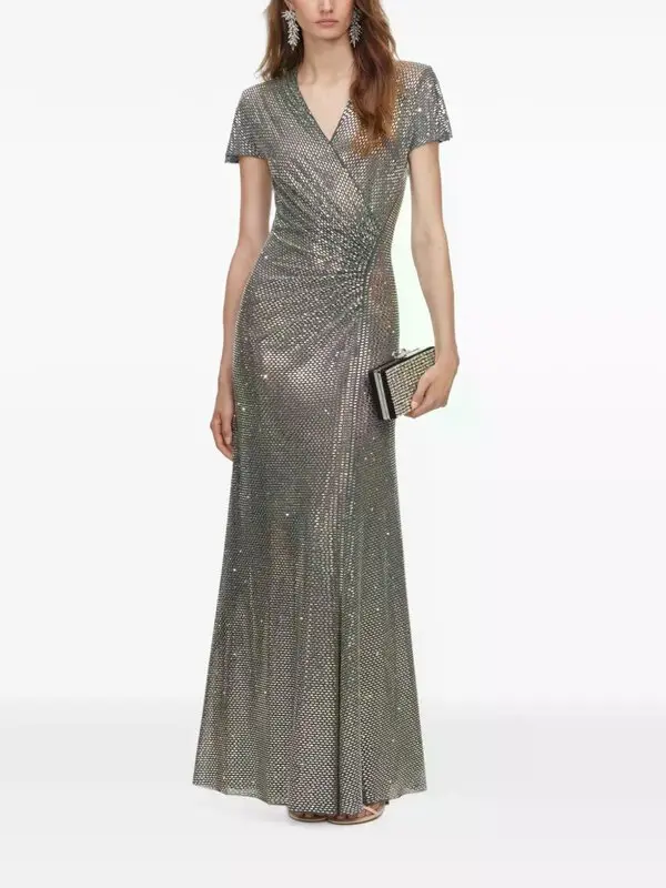 SELF-PORTRAIT Embellished Maxi Dress - Grey