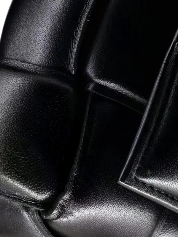 Bottega Veneta Cassette Padded Maxi Intrecciato Leather Crossbody Bag - Black