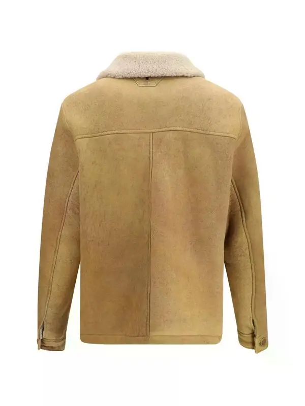 SALVATORE SANTORO Shearling-collar Button-up Jacket