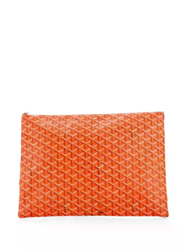 Goyard Senat Zip Coated Canvas Gm Pouch - Orange
