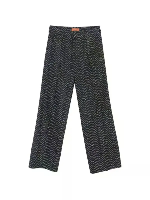 Missoni Zigzag Knit Palazzo Pants - Blue