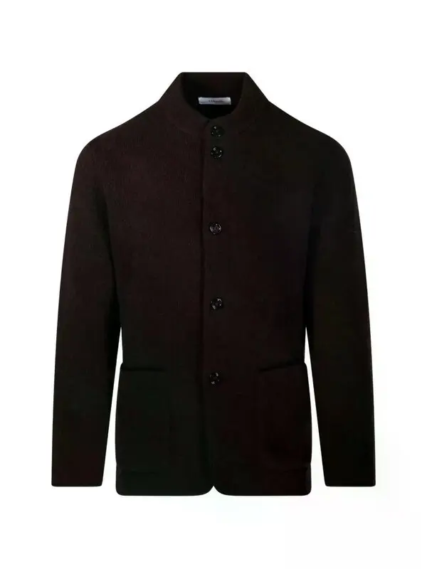 LARDINI Button-up High-neck Coat - Brown