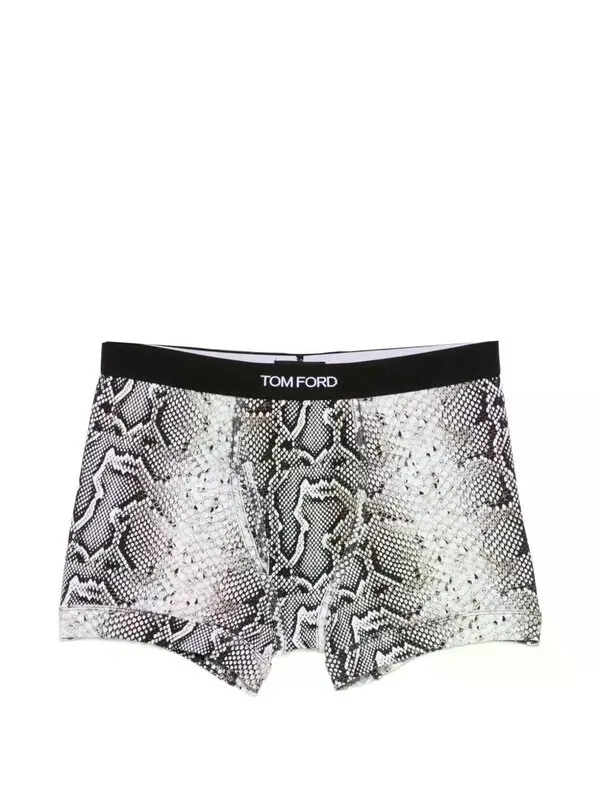TOM FORD Snake-print Logo-waistband Boxers - White