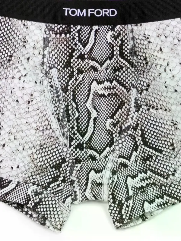 TOM FORD Snake-print Logo-waistband Boxers - White