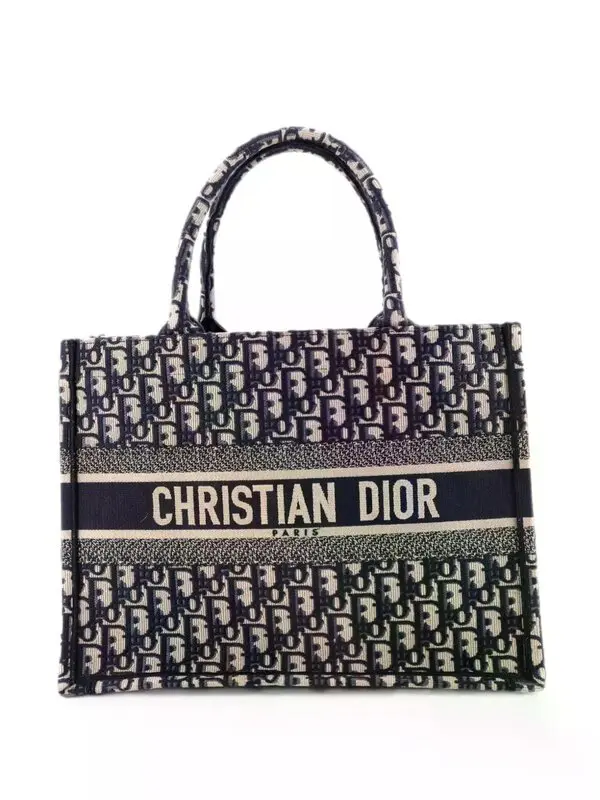 Dior Book Oblique Canvas Medium Tote Bag - Blue