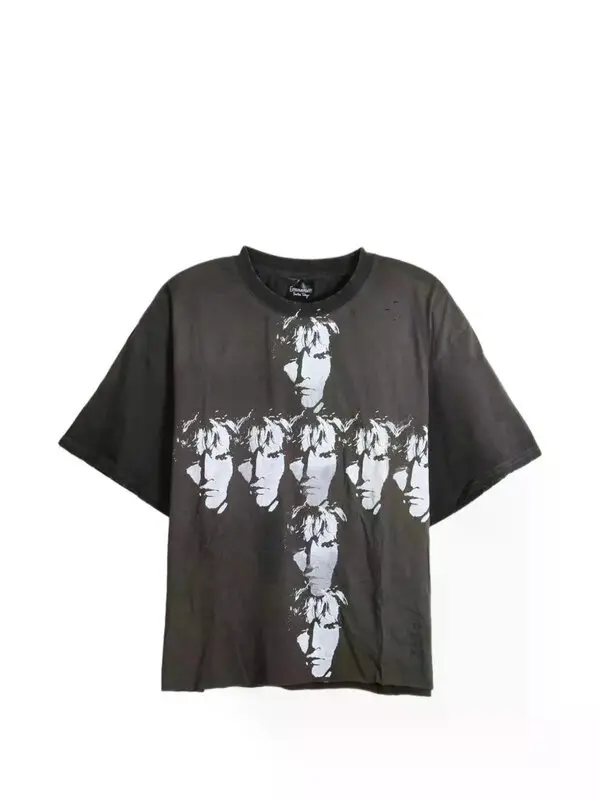 SAITOS Wormhole Graphic-print Distressed T-shirt