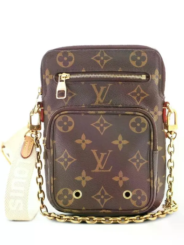 LOUIS VUITTON Utility Phone Sleeve Bag Monogram Canvas Crossbody Bag - Brown