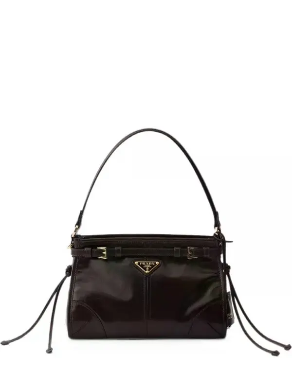 Prada Bonnie Buckle-detail Leather Shoulder Bag - Brown