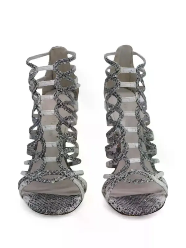 STUART WEITZMAN Loops Python-embossed Sandals