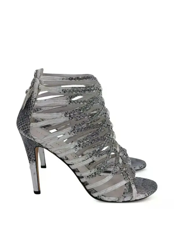 STUART WEITZMAN Python Embossed Strappy Stiletto Sandals