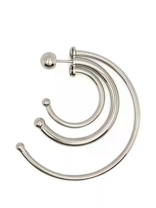 PANCONESI Pierced Solar Triple-hoop Earrings - Silver