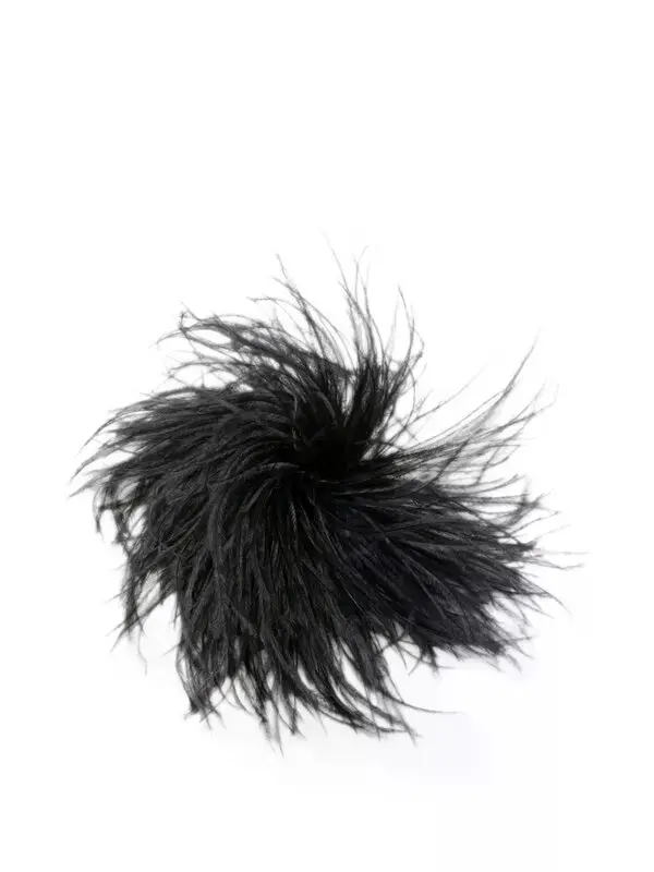 GIANLUCA CAPANNOLO Feather-embellished Brooch - Black