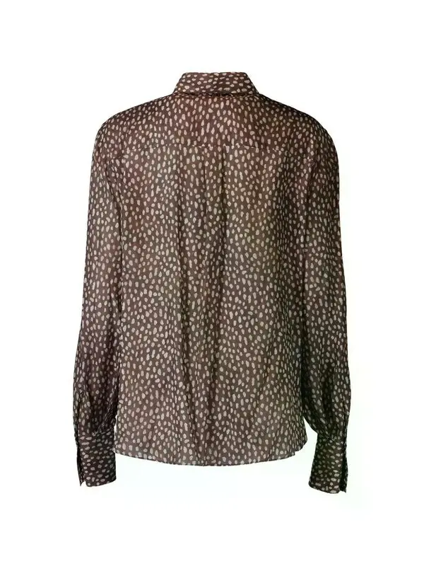 Brunello Cucinelli Silk Abstract Polka Dot Shirt