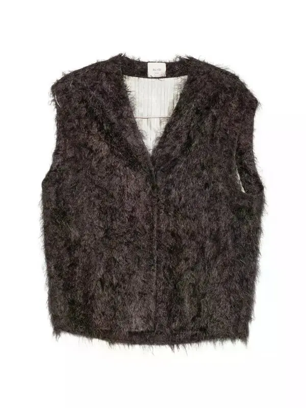 ALYSI Brushed-effect V-neck Gilet