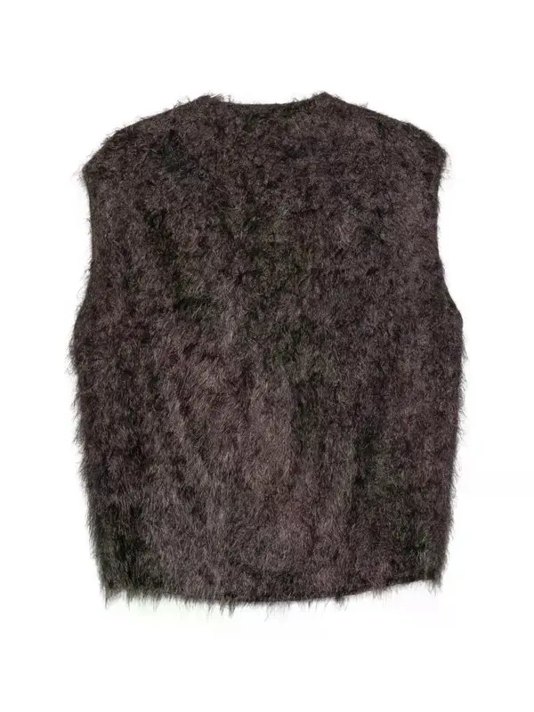 ALYSI Brushed-effect V-neck Gilet