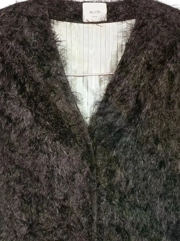 ALYSI Brushed-effect V-neck Gilet