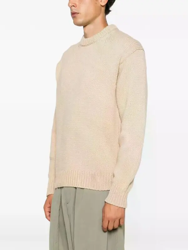 Malo Crew Neck Ribbed Knit Sweater - Neutrals