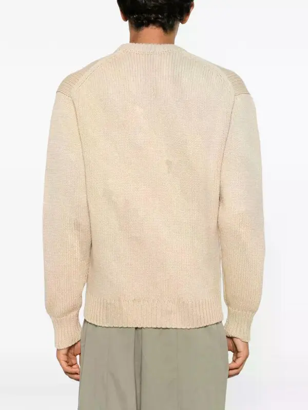 Malo Crew Neck Ribbed Knit Sweater - Neutrals
