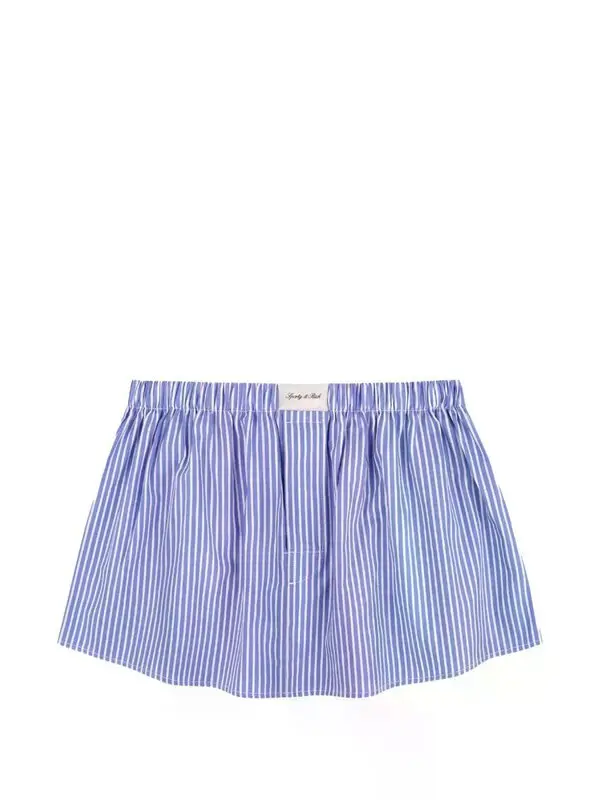 SPORTY & RICH Signature Logo Poplin Mini Skirt - Blue