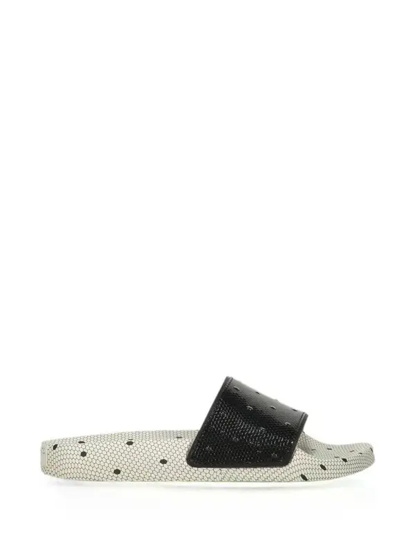 Red Valentino Point D'esprit Open-toe Sliders - Black