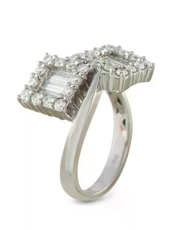 LB EXCLUSIVE Diamond Bypass Ring - Silver