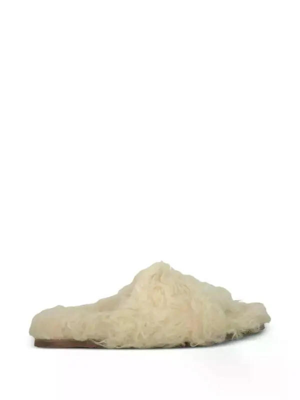 Red Valentino Open-toe Shearling Sandals - Neutrals