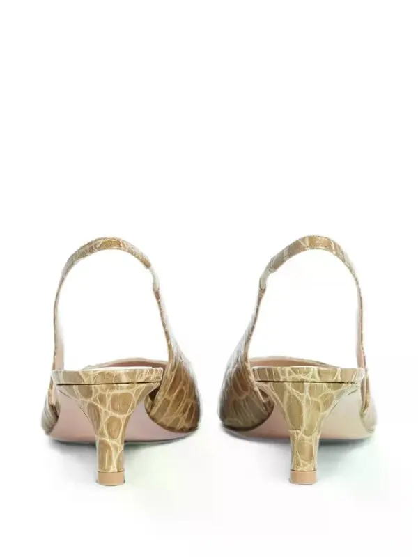 Roberto Festa Mixia Crocodile-embossed Leather Heeled Pumps