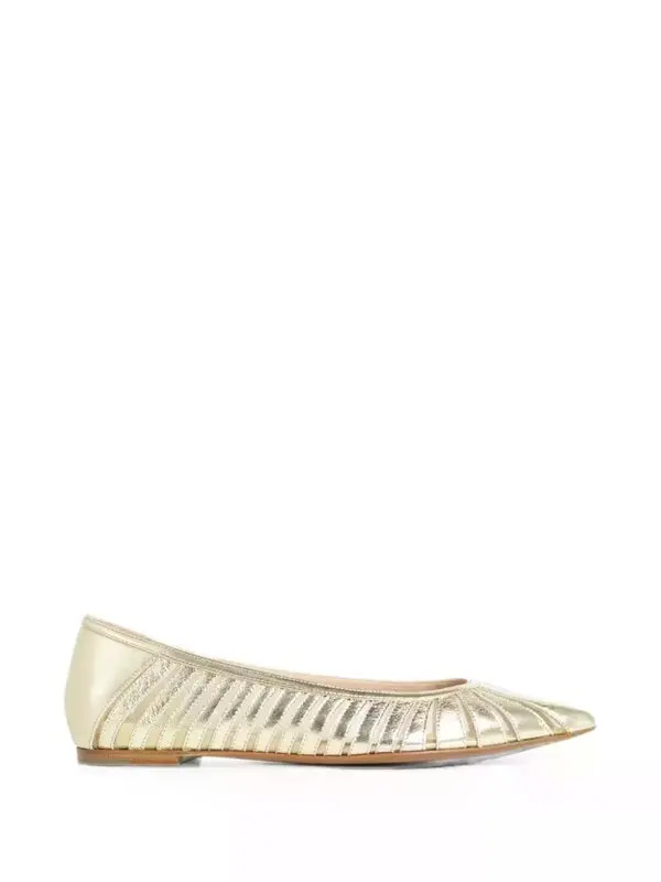 Roberto Festa Febe Laser-cut Pointed-toe Ballet Flats - Gold