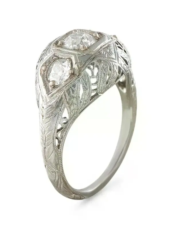 LB EXCLUSIVE Engraved-filigree Diamond Ring - Silver