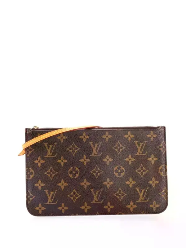 LOUIS VUITTON Neverfull Pochette Monogram Canvas Large Pouch - Brown