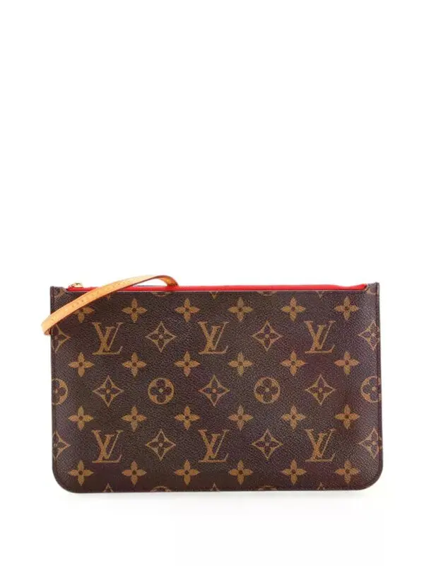 LOUIS VUITTON Neverfull Pochette Monogram Canvas Large Pouch - Brown
