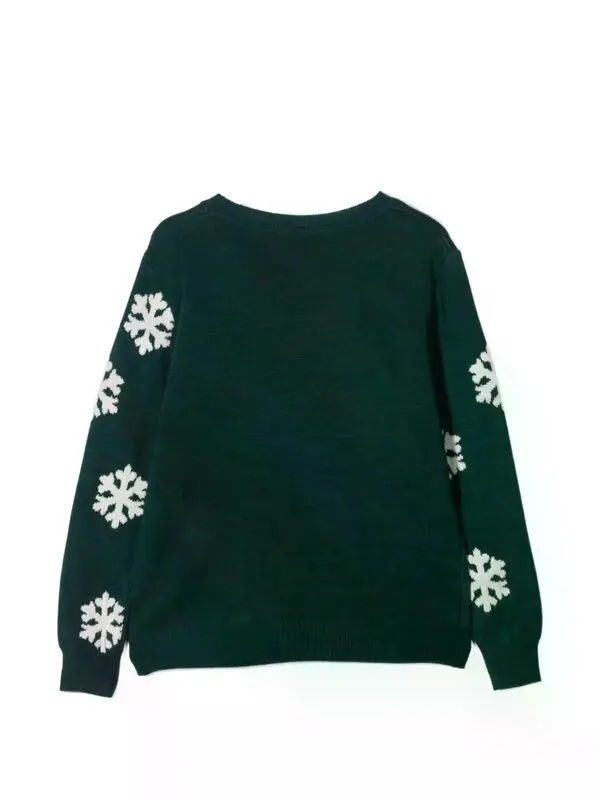 SIOLA Gingerbread Intarsia Snowflake Print Sweater