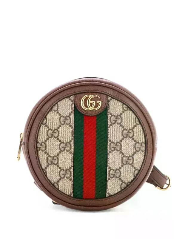 Gucci Ophidia Round Gg Coated Canvas Mini Backpack - Brown