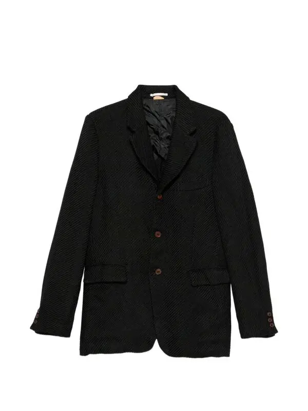 Comme Des Garçons Diagonal-stripe Notched-lapels Jacket