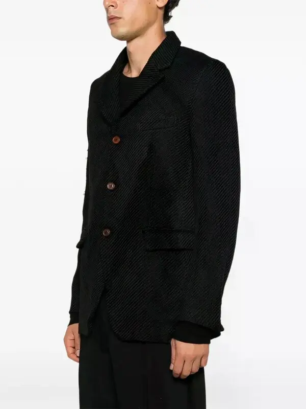 Comme Des Garçons Diagonal-stripe Notched-lapels Jacket