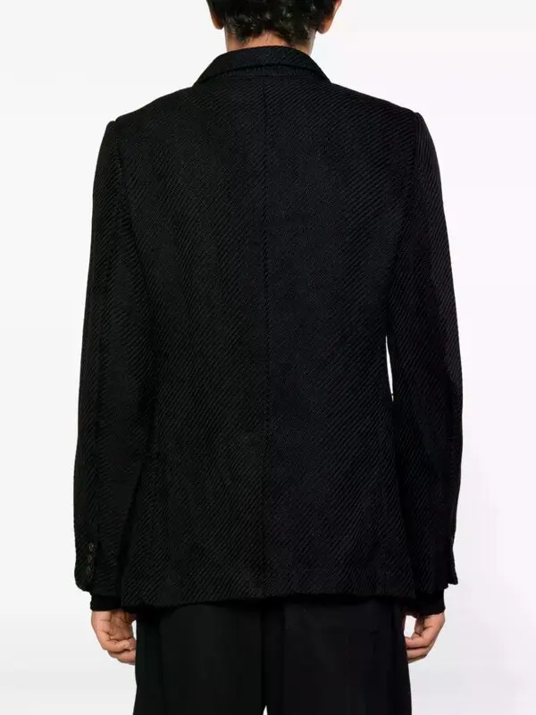 Comme Des Garçons Diagonal-stripe Notched-lapels Jacket