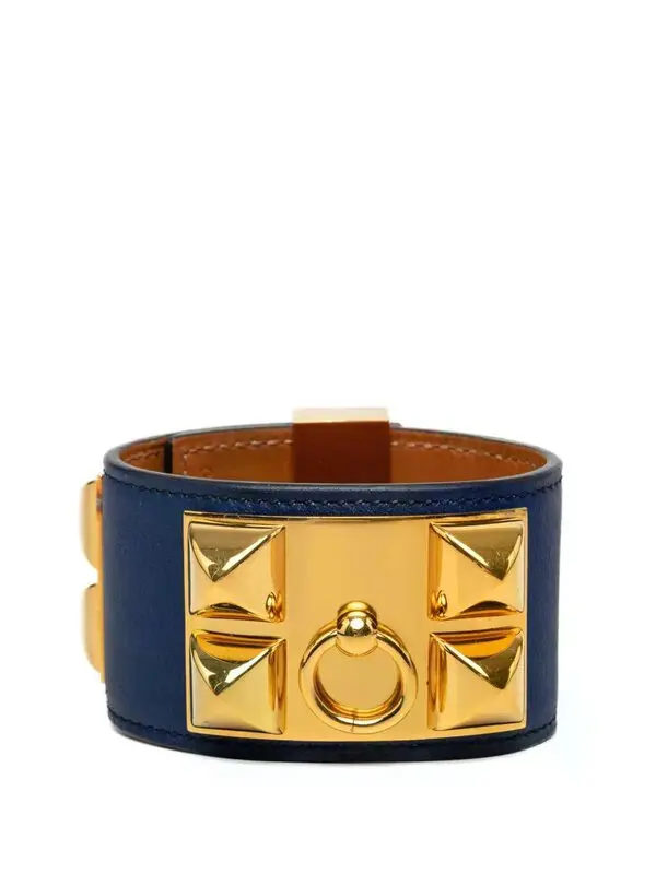 Hermès 2013 Swift And Gold Plated Collier De Chien Bracelet Costume Bracelet - Blue