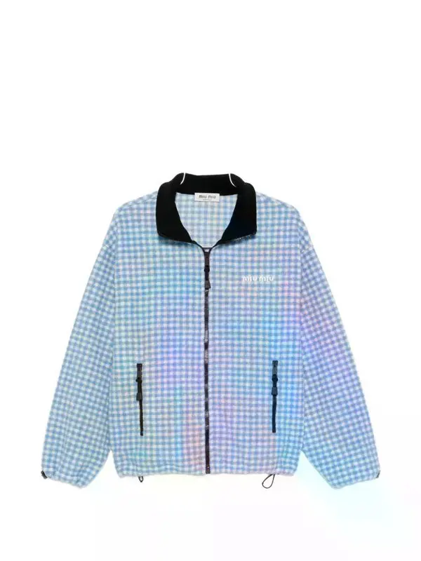 Miu Miu Logo-embroidery Cardigan - Blue