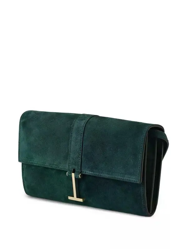 TOM FORD T-clasp Suede Clutch Bag