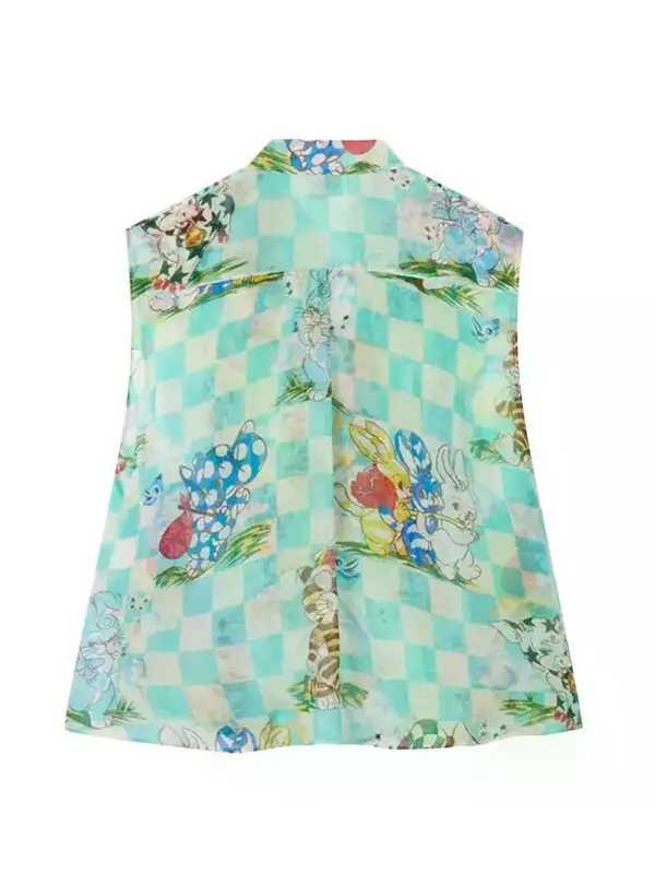 Kenzo Checkered Lace-up Top