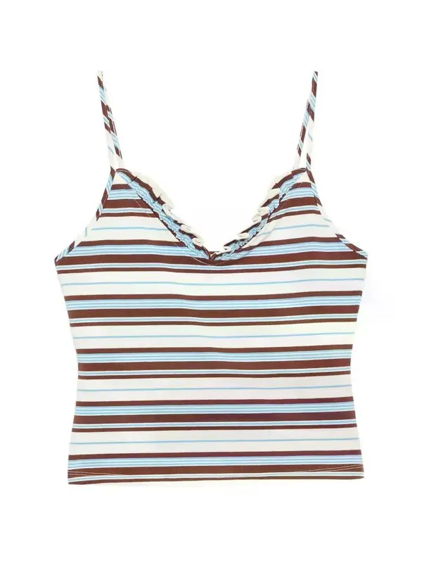 Posse Nadine Ruffle-trim Tank Top - White