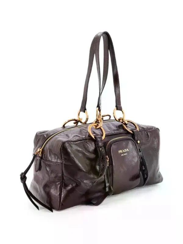 Prada Dangle Top Handle Bag Leather Medium Shoulder Bag