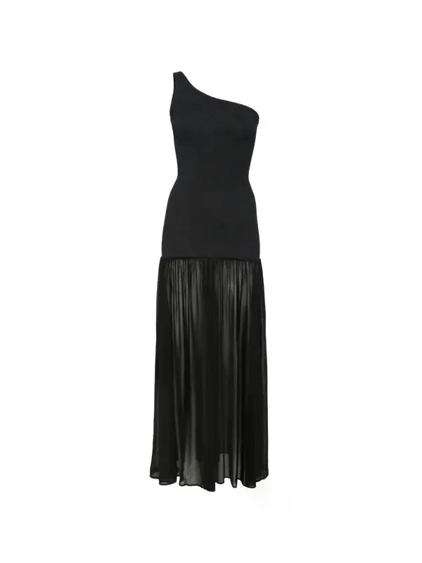 Hunza G Sandy One-shoulder Maxi Dress - Black